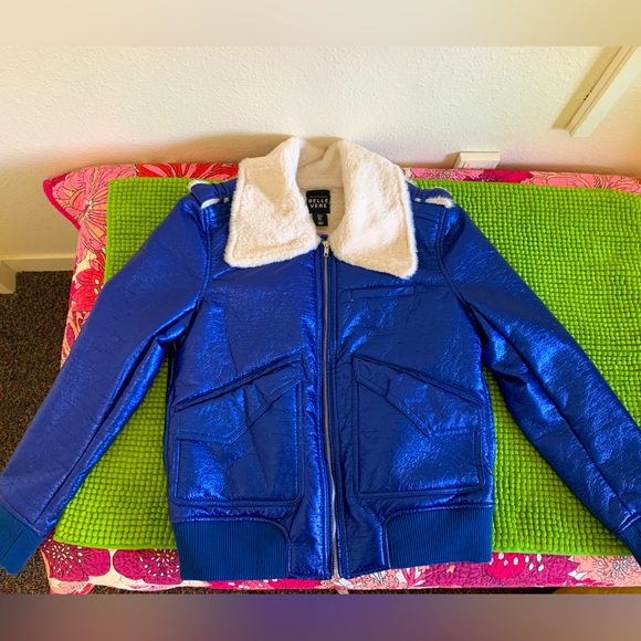 Jackets & Coats | Royal Blue Metallic Jacket | Poshmark